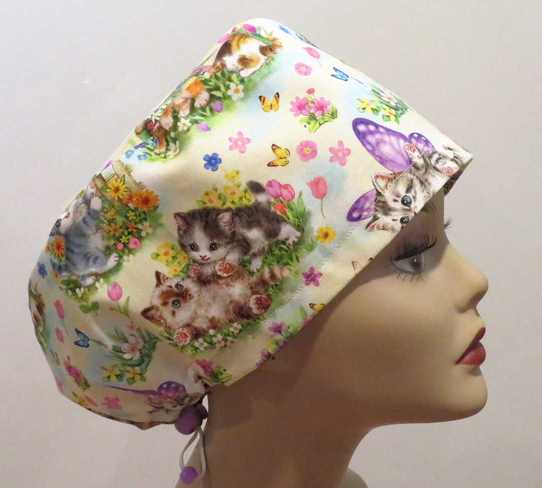 Cute Cats Surgical Scrub Cap, Euro Style Hats, Beautiful Cat Hats - Etsy