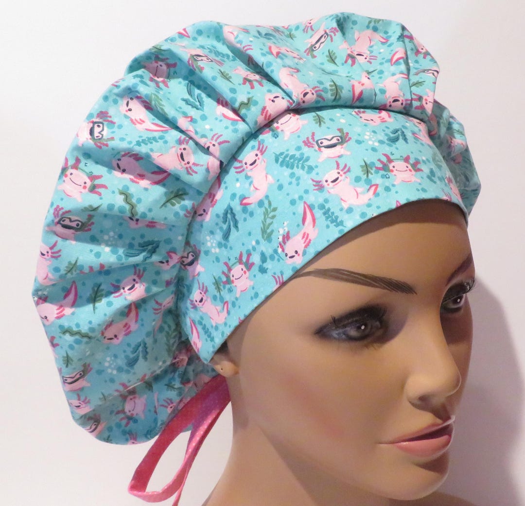 Axolotl Bouffant Hats, Axolotl Hats, Pink Axolotl Hats, Cute Axolotl ...