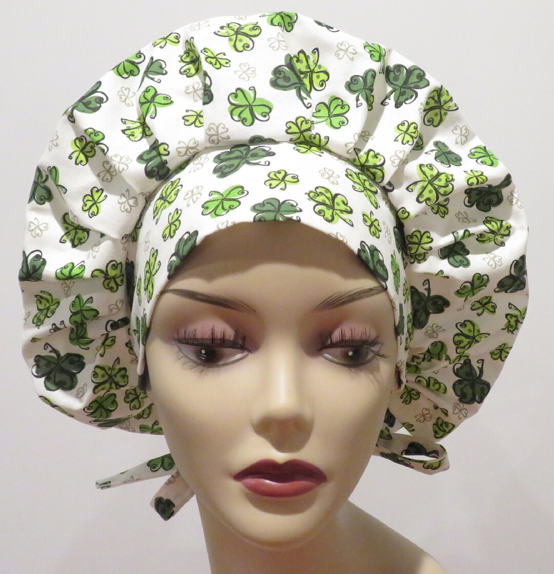 SHAMROCK Scrub Hats, Clover Leaf Scrub Hats, Lucky Leaf Scrub Hats, St ...