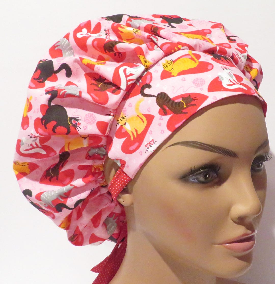 CATS Cute Cats Hats, Beautiful Valentine Cat Hats, Surgical Hats ...