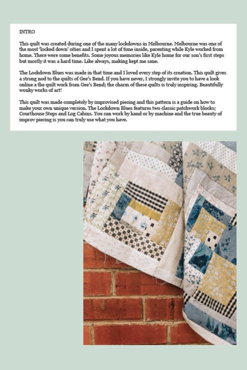 The Lockdown Blues PDF Pattern Patchwork Quilt - Etsy