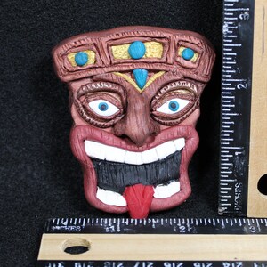 Large Tiki Mask Pendant in Polymer Clay - Etsy