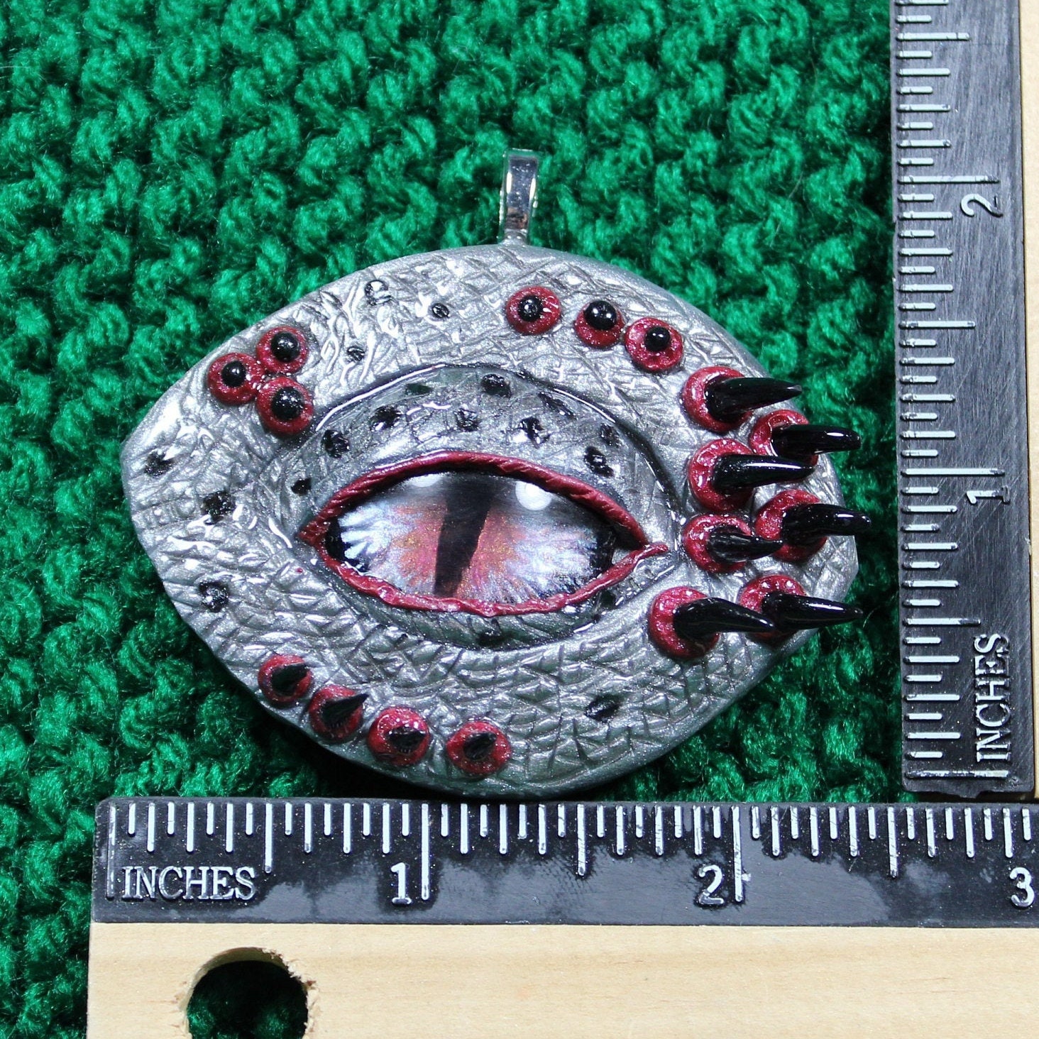 Silver Dragon Eye Pendant with hand painted Glass Eye in | Etsy