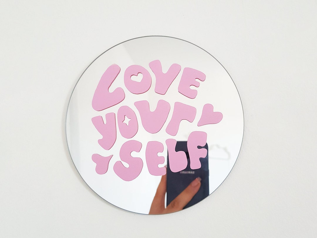 BTS Room Decor Love Yourself Funky Round Mirror Love - Etsy