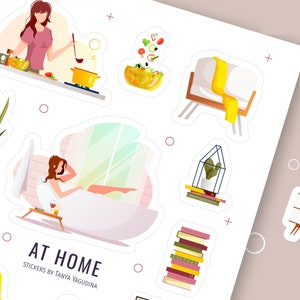 At Home Stickers. Printable Stickers. Quarantine Clipart. Digital ...