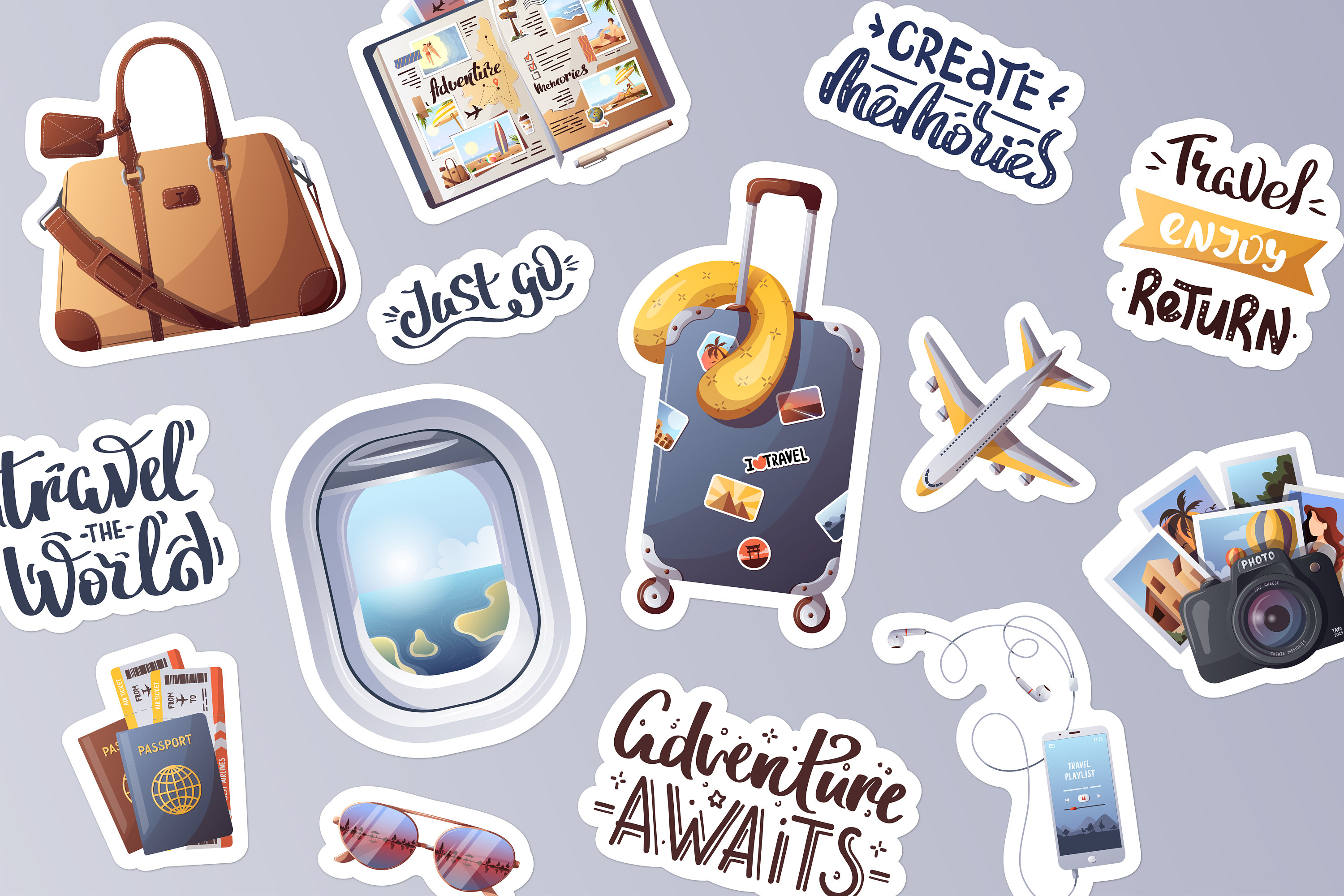 Travel the World Sticker Sheet Bullet Journal Digital - Etsy