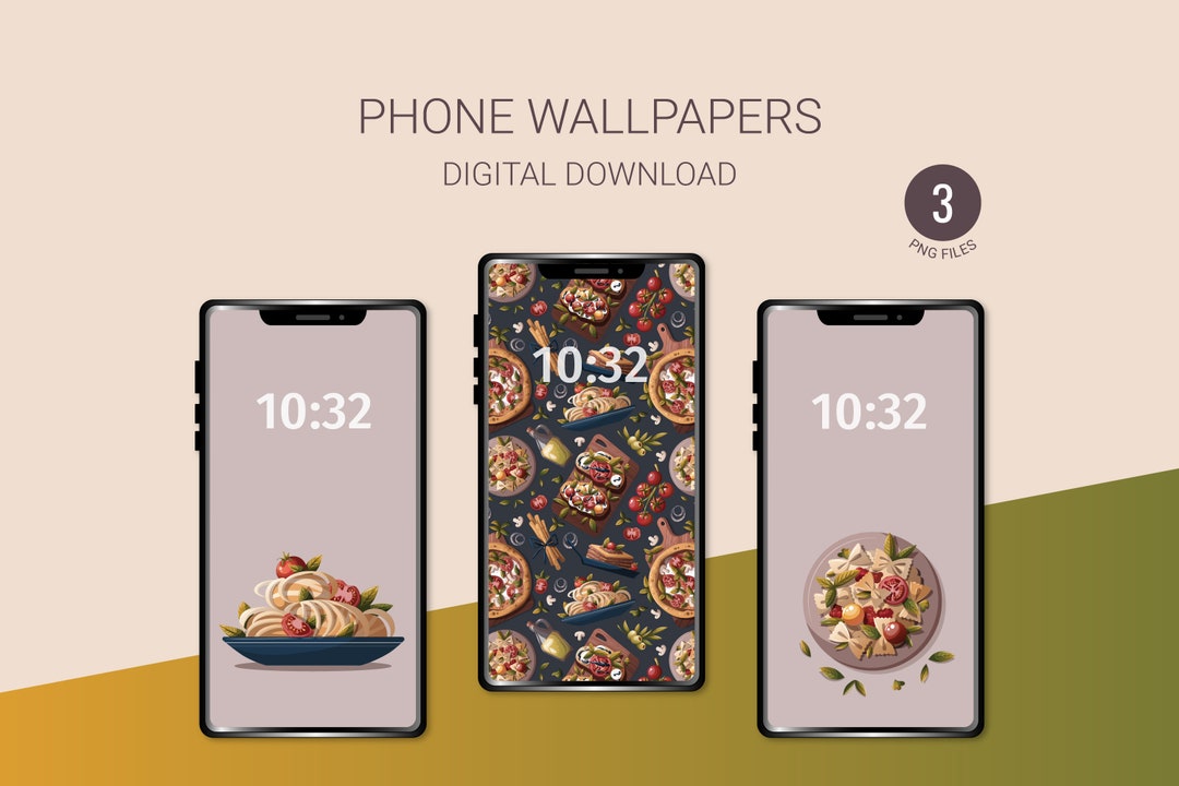Italian Food Phone Wallpapers: Pizza, Pasta, Bruschetta (digital ...