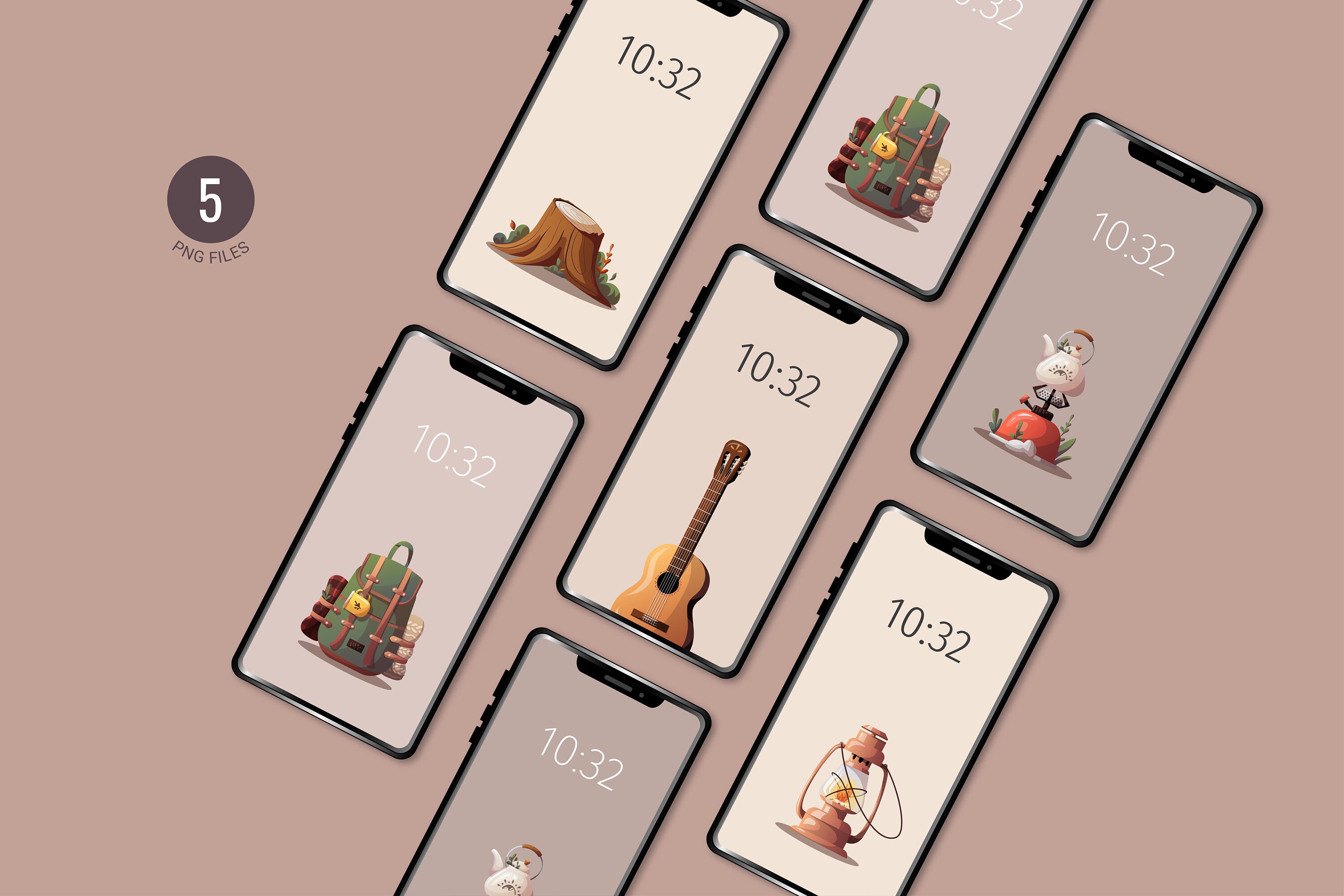 Camping Sticker Bundle. Printable Vacation. Summer, Nature Stickers ...