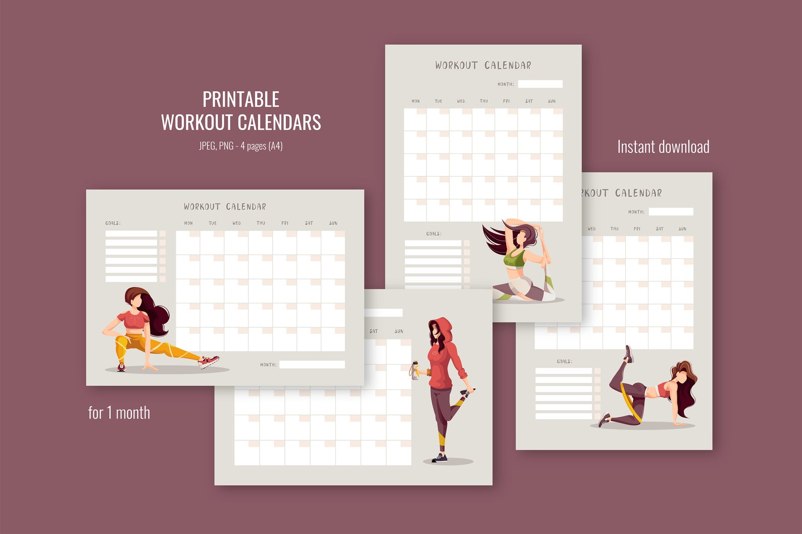 Fitness Sticker Bundle. Printable Sport Healthy Stickers. - Etsy