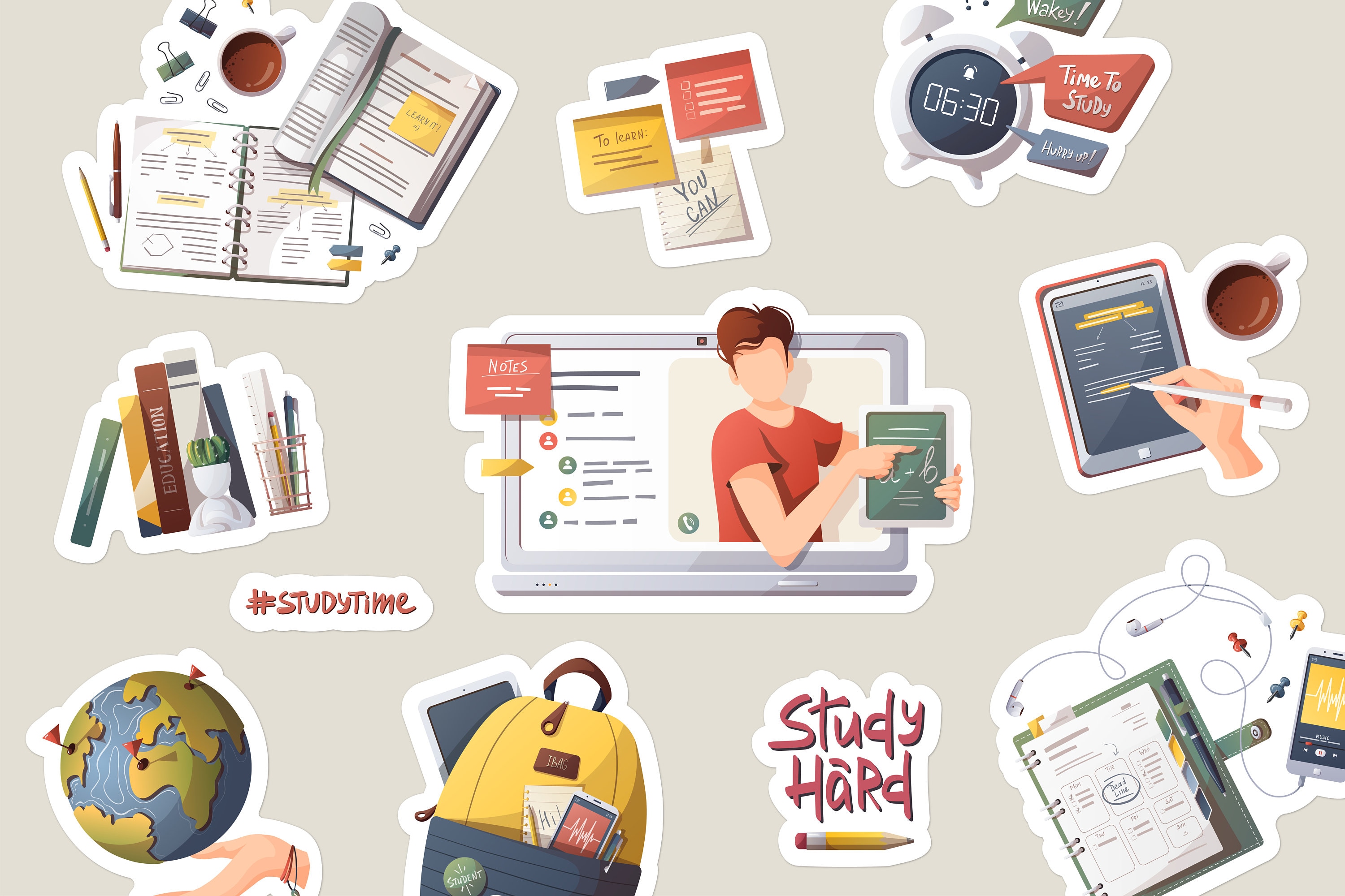 Study Sticker Sheet. Stickers Sor School. Studying. Printable Stickers ...