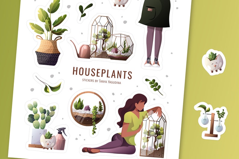 Plants Sticker Bundle, Printable Stickers for Journals, Planners, and ...