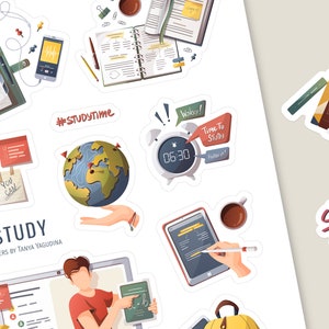 Study Sticker Sheet. Stickers Sor School. Studying. Printable Stickers ...