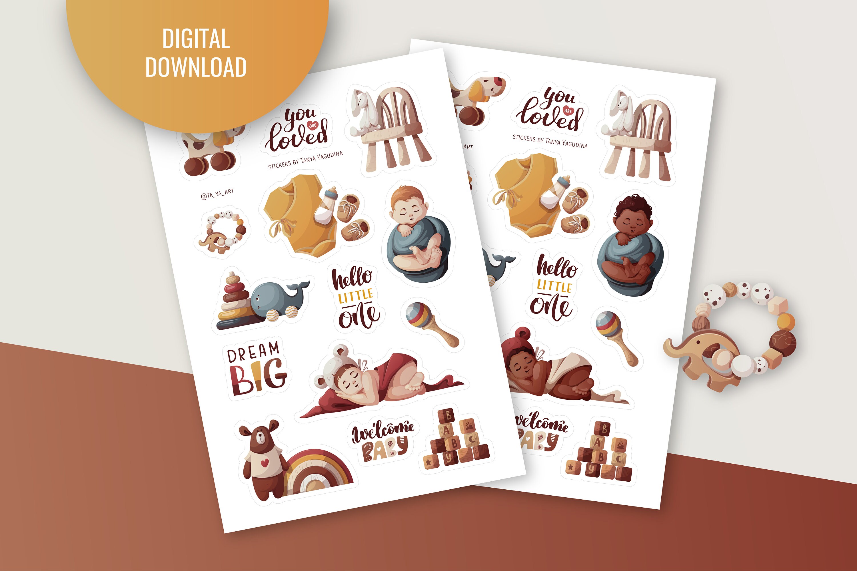 Welcome Baby Sticker Bundle. Printable Stickers With Pregnant - Etsy
