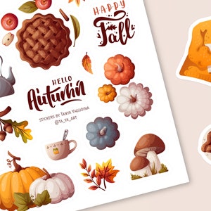Autumn Sticker Sheet | Bullet Journal, Digital Planner. Printable ...