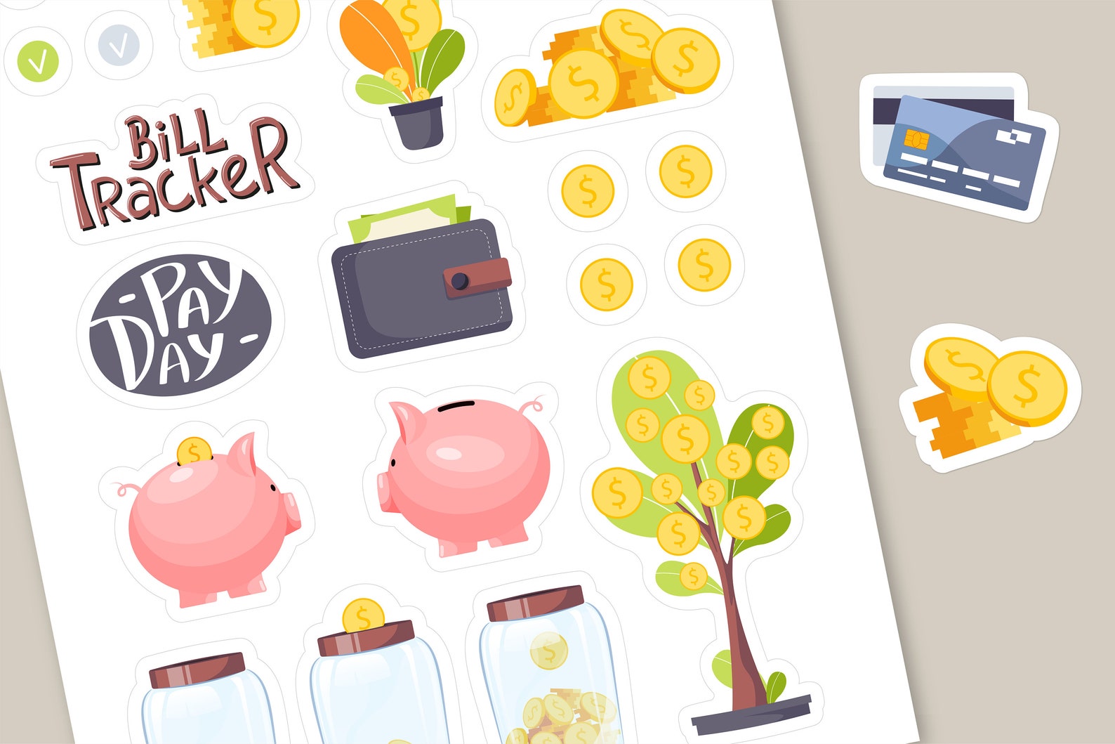 Finance Planner Stickers: Budgeting, Money Tracking (digital Stickers ...