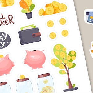 Finance Stickers. Printable Stickers. Money Budget Financial - Etsy