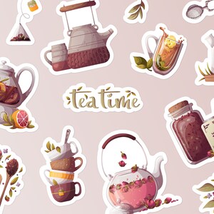 Tea Party Sticker Bundle. Printable Stickers for Tea Lover. Teatime ...