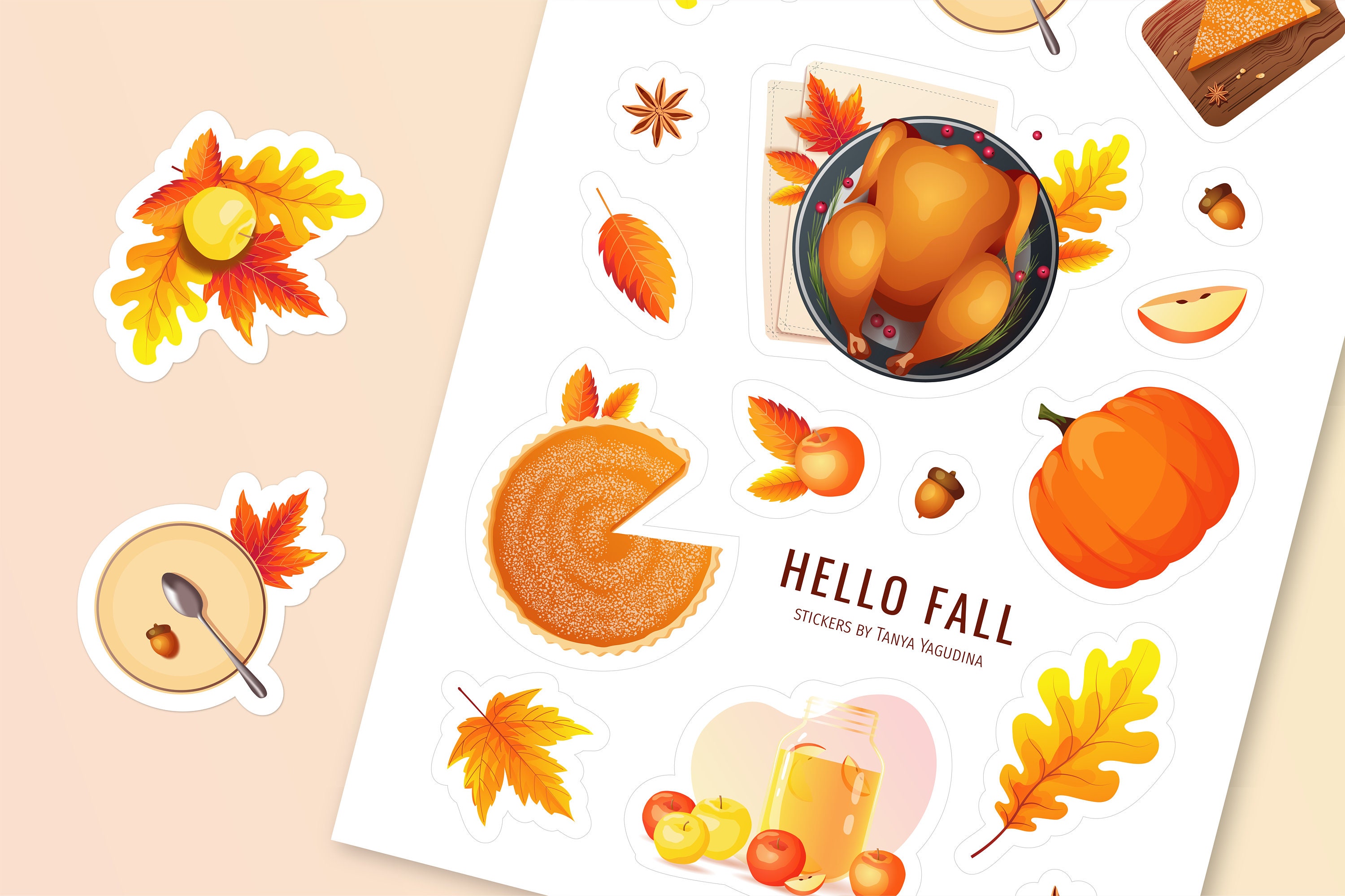 Thanksgiving Day Sticker Sheet for Bullet Journal Digital - Etsy