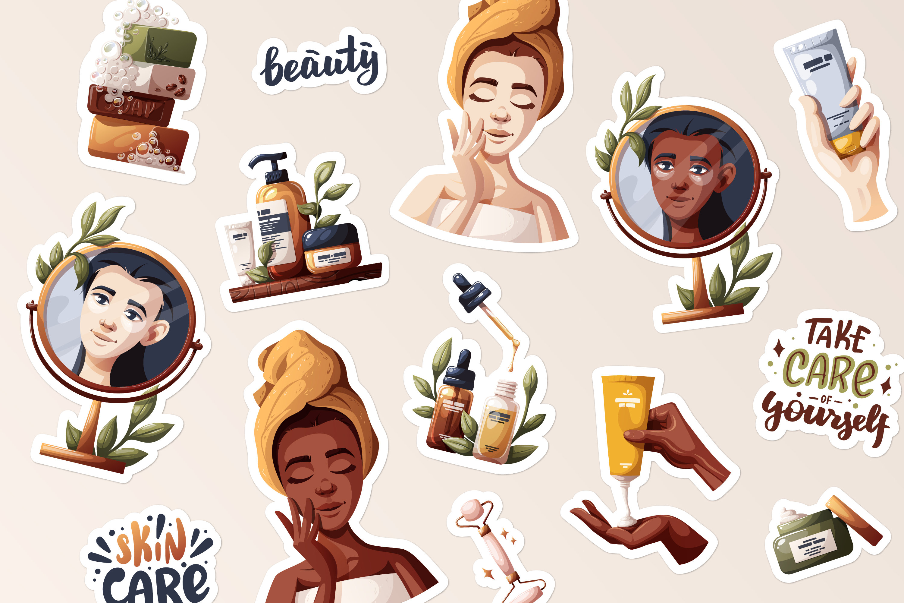 Skin Care Sticker Sheet Bullet Journal, Digital Planner. Printable ...