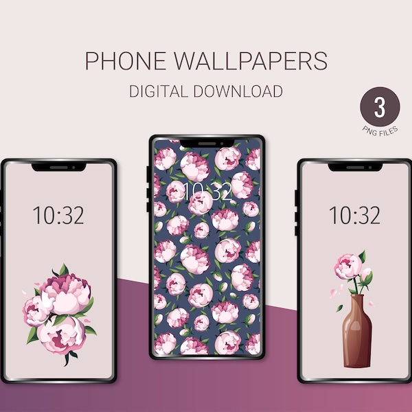 Peony Wallpaper - Etsy