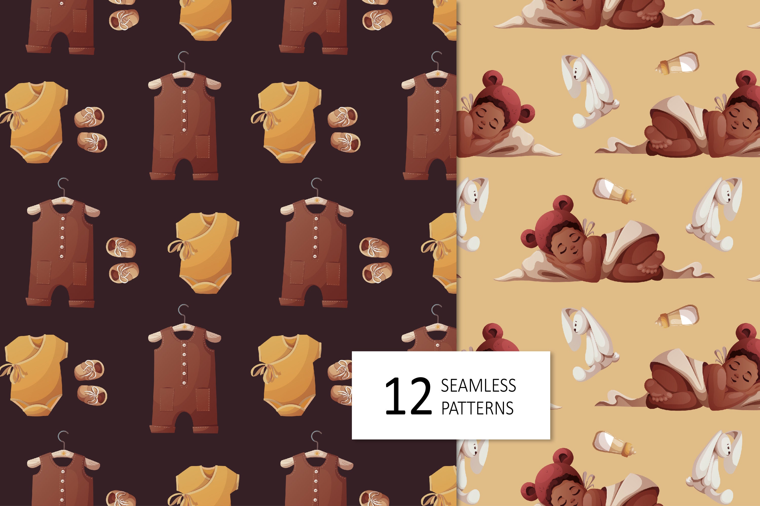 Baby Shower Digital Paper Pack Baby Waiting Seamless Patterns Pregnancy ...