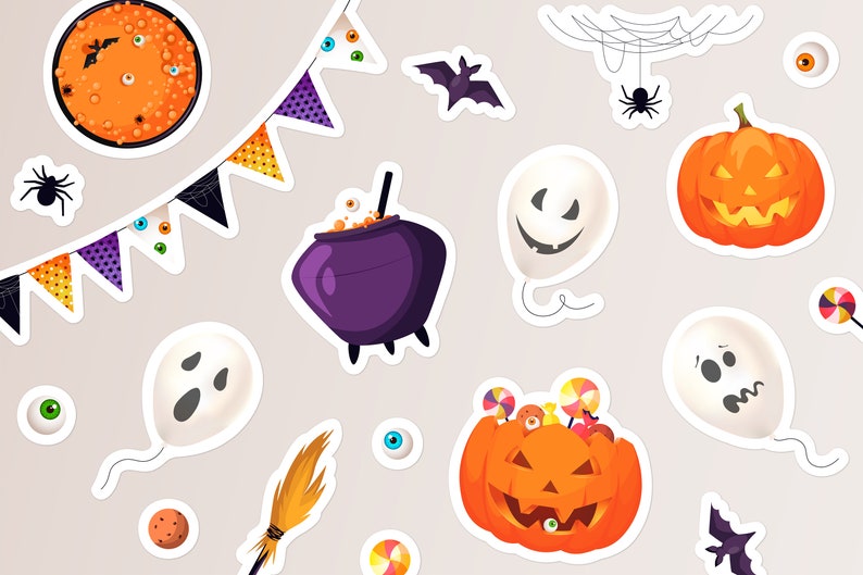 Halloween Sticker Sheet, Spooky Bullet Journal Planner Stickers ...