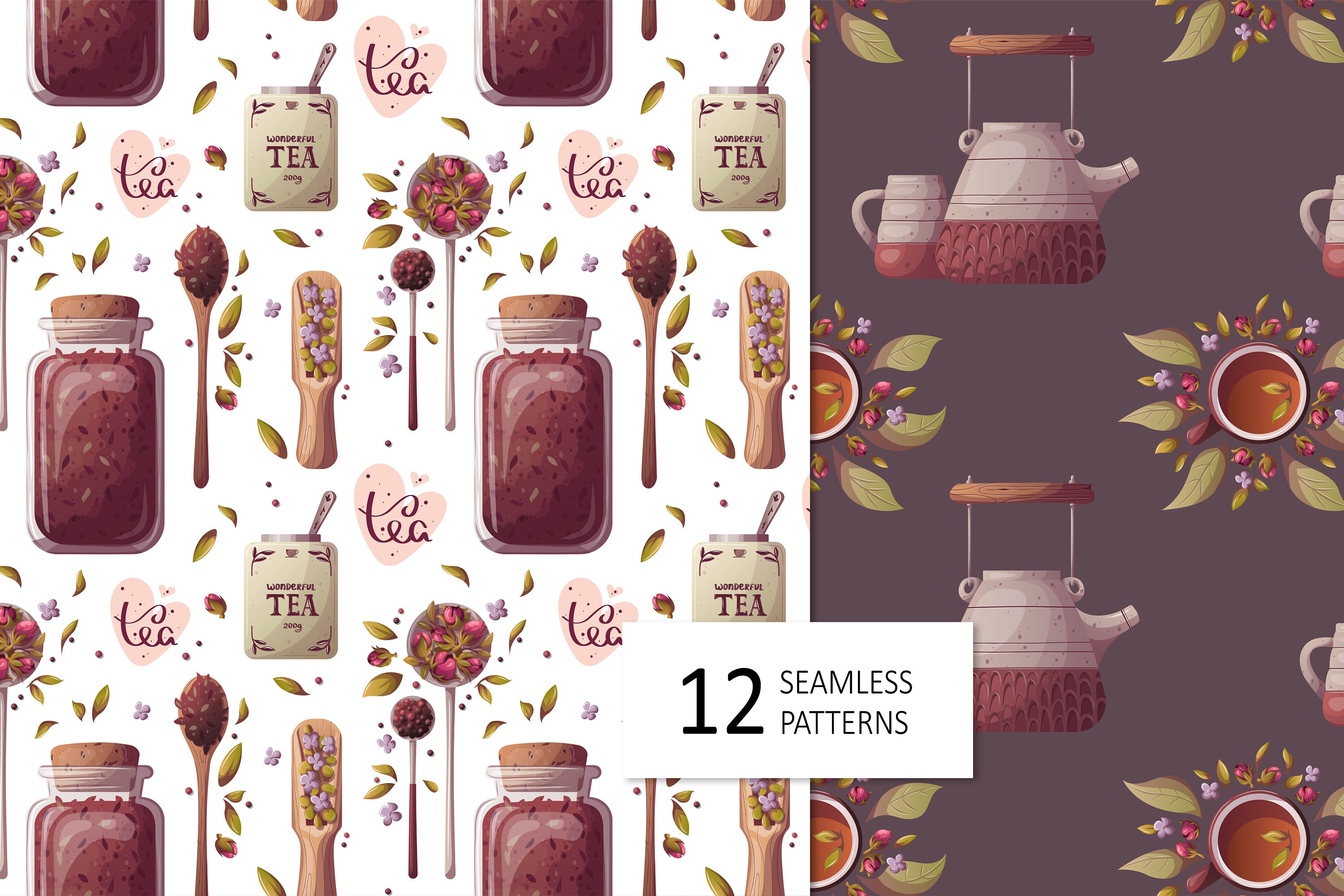 Tea Time Digital Paper Pack Seamless Patterns for Tea Lover - Etsy