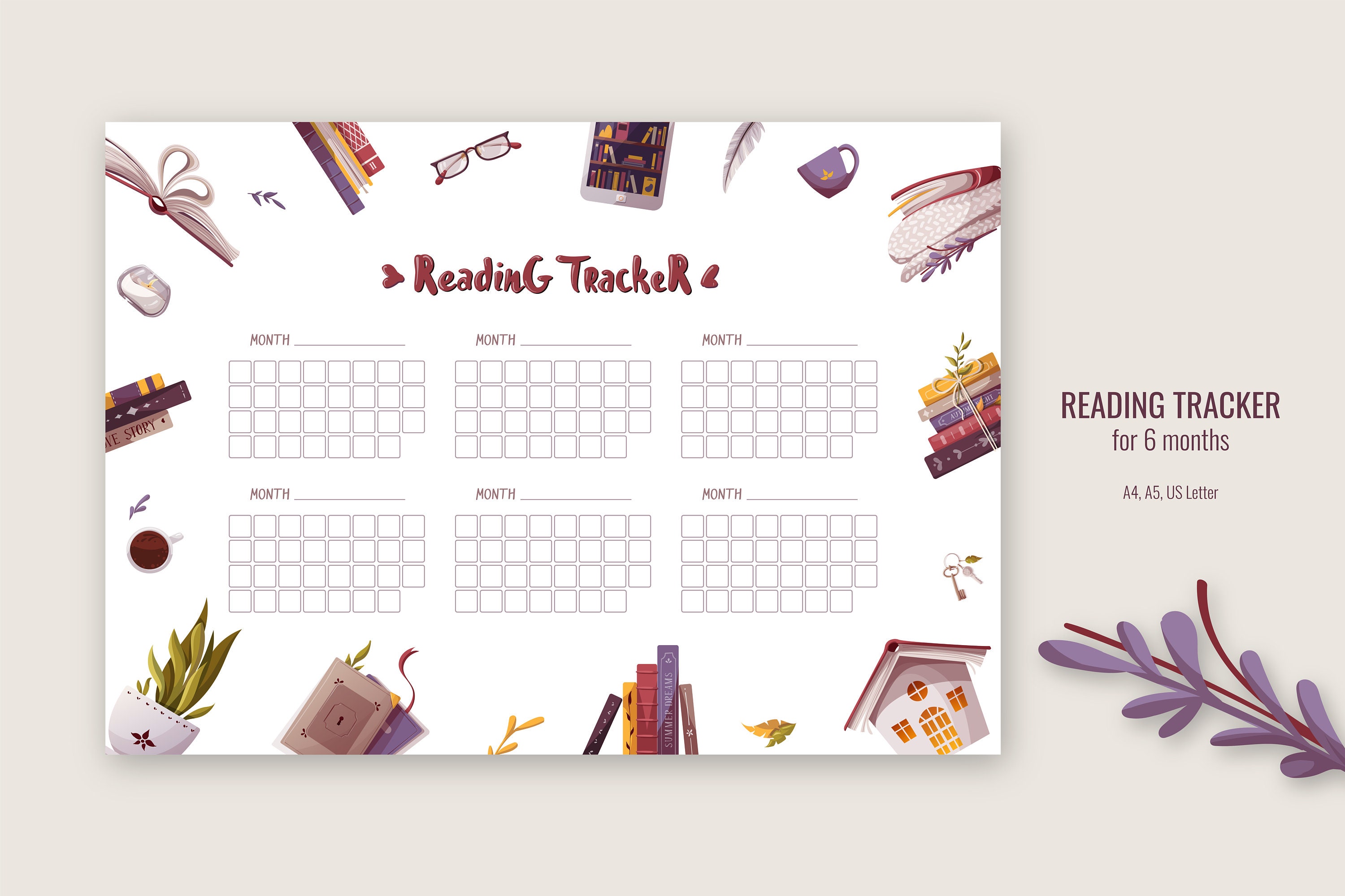 Reading Planner, Reading List, Reading Tracker, Reading Log, Print at ...
