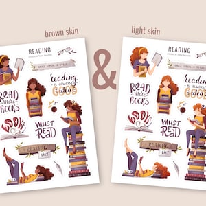 Bookish Sticker Bundle. Printable Stickers for Book Lover. Reading ...