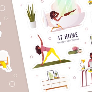 At Home Stickers. Printable Stickers. Quarantine Clipart. Digital ...