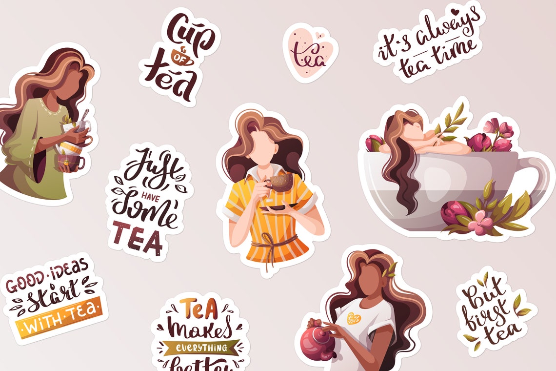 Tea Lover Sticker Sheet Bullet Journal Digital Planner. - Etsy
