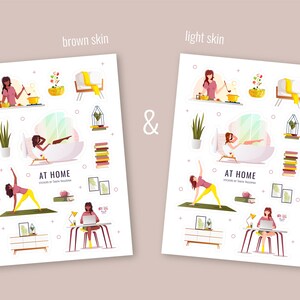At Home Stickers. Printable Stickers. Quarantine Clipart. Digital ...
