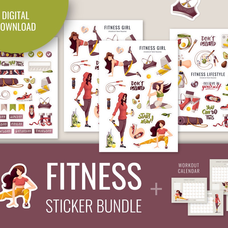 Fitness Stickers - Etsy