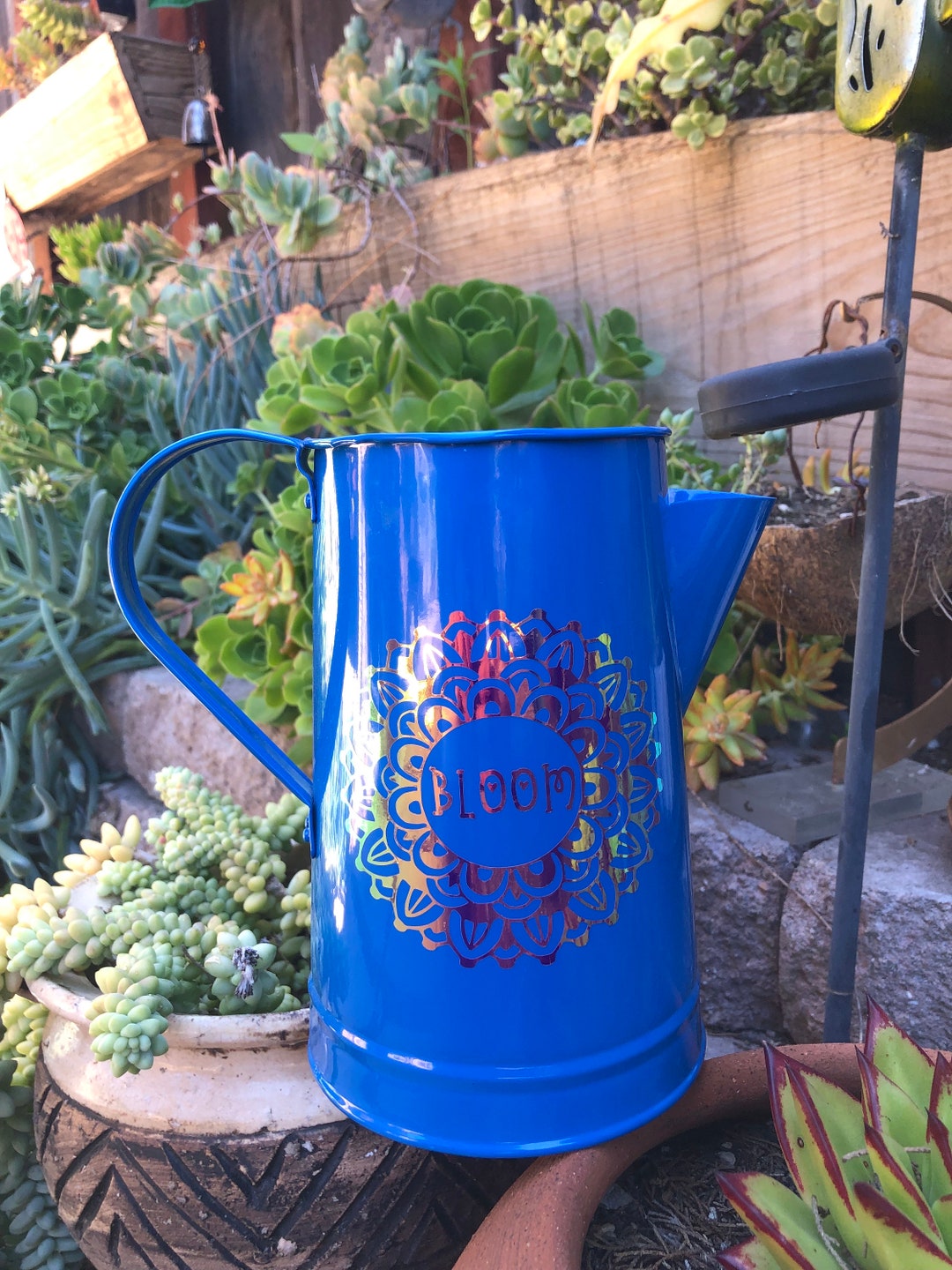 Blue Watering Can "bloom" - Etsy