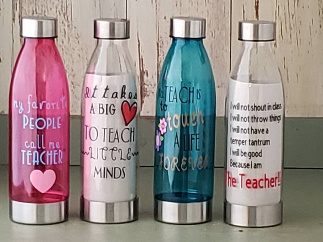 Stainless Steel and Plastic Waterbottles With Teacher Sayings, Reusable ...