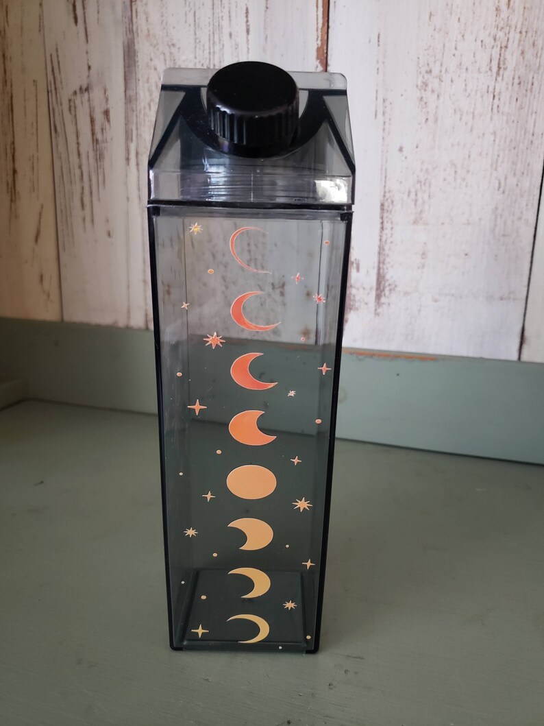 Moon and Star Milk Carton Water Bottle (can Be Personalized or Fully ...