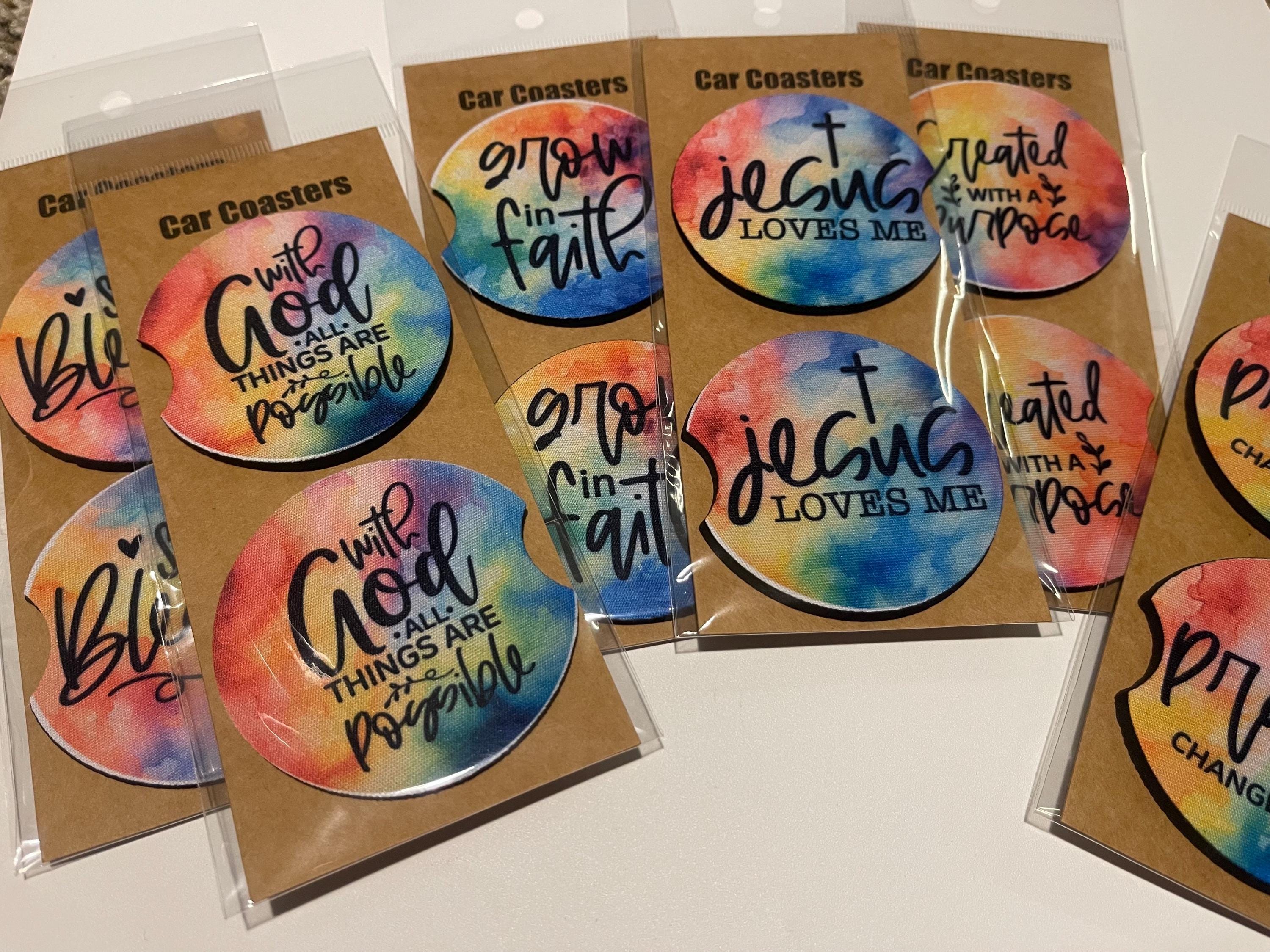 Car Coaster, Christian Car Coaster, Faith Car Coaster, Bible Verse Car ...