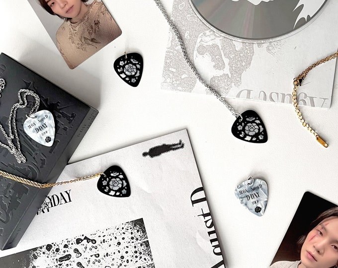D-DAY Guitar Pick Necklace Agust D / Suga Tour Stainless Steel or Gold ...