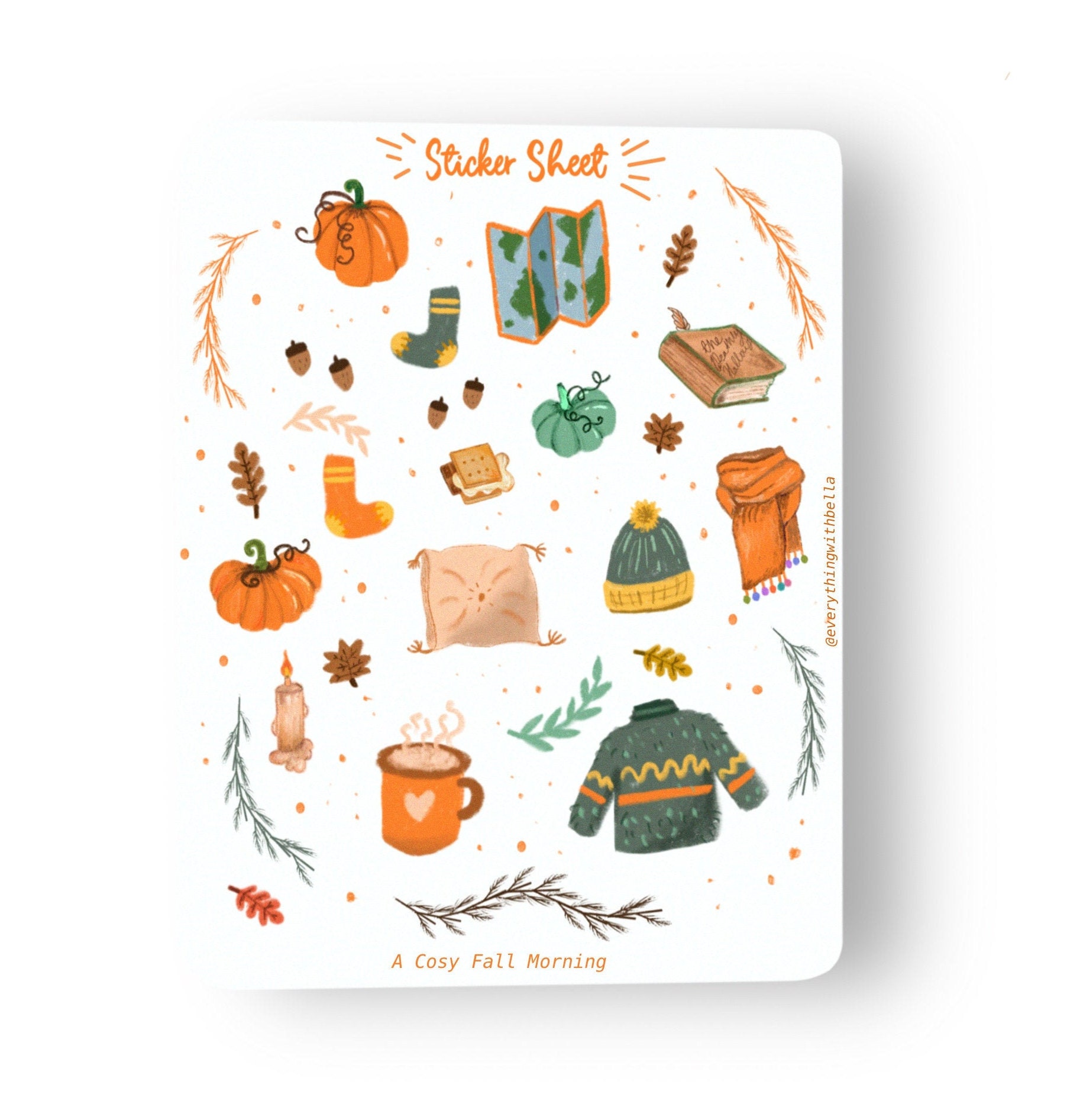 Fall Autumn Sticker Sheet Cute Fall Stickers Great for | Etsy