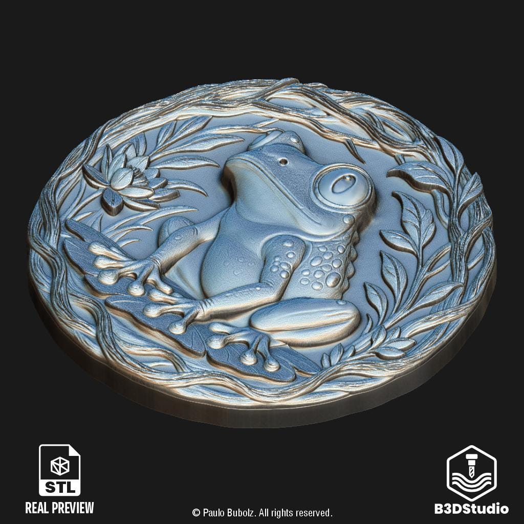 Frog Relief for CNC Laser and 3D Print STL File and 4K Grayscale TIF - Etsy