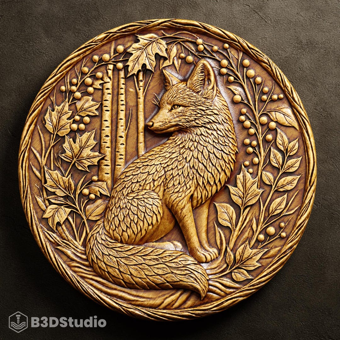 Fox Relief for CNC Laser and 3D Print STL File and 4K Grayscale TIF - Etsy