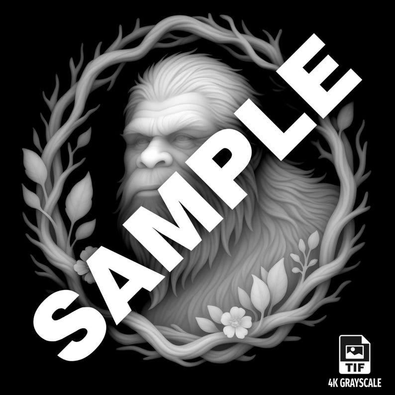 Bigfoot Relief High Detail 3D Model: CNC Laser & 3D Print STL File + 4K ...