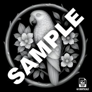 Parrot Relief for CNC, Laser, and 3D Printing – STL File + 4K Grayscale ...
