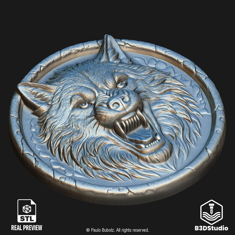 Wolf Relief for CNC Laser and 3D Print STL File and 4K Grayscale TIF - Etsy