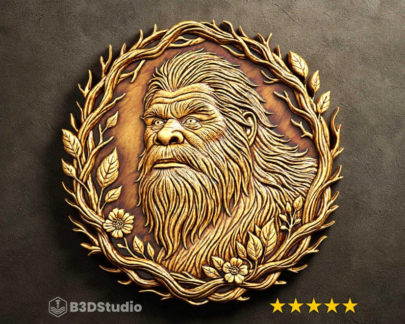 Bigfoot Relief High Detail 3D Model: CNC Laser & 3D Print STL File + 4K ...