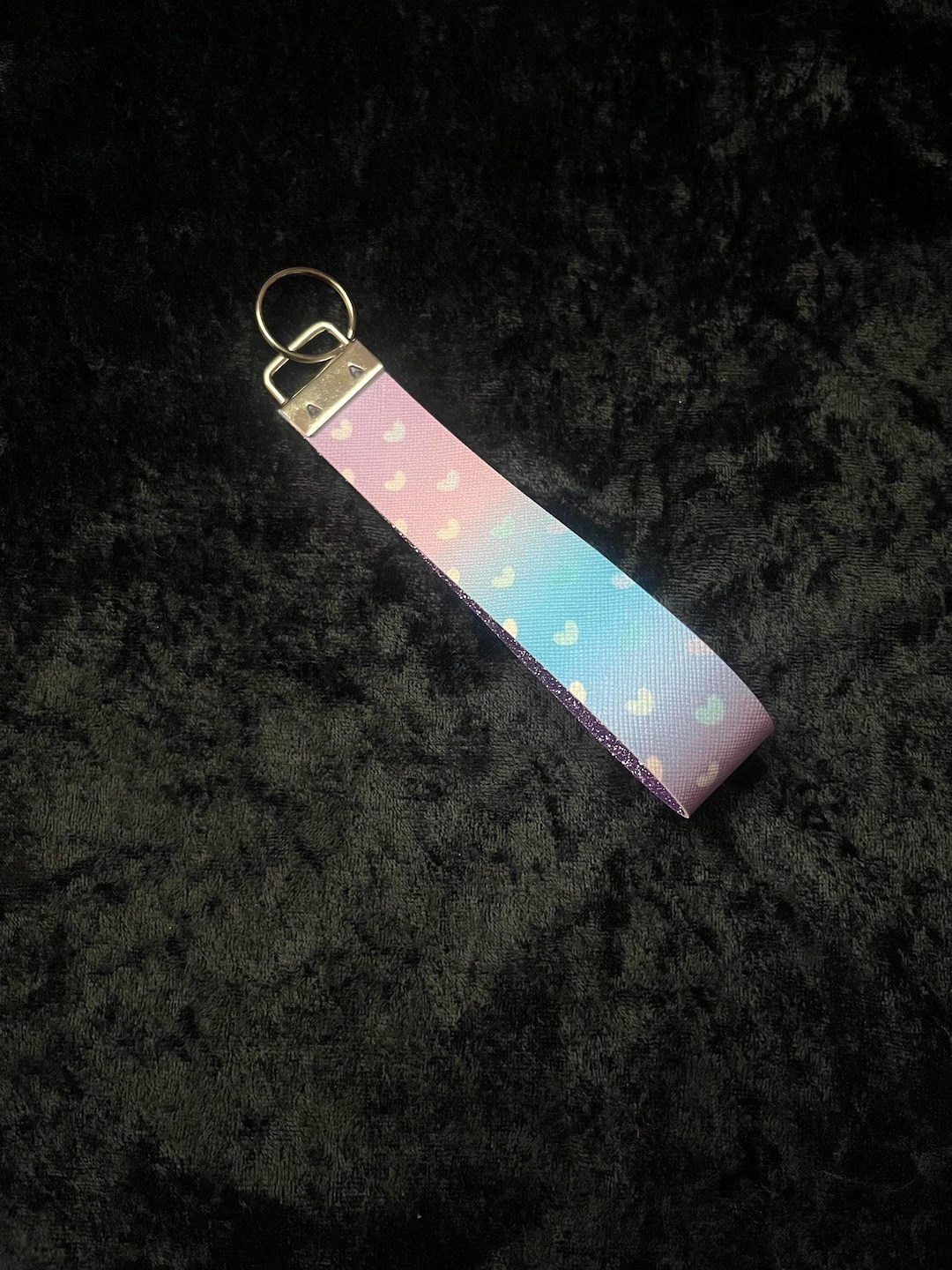 Heart Rainbow Glitter Faux Leather Keychain | Cute, Soft, Demure | for ...