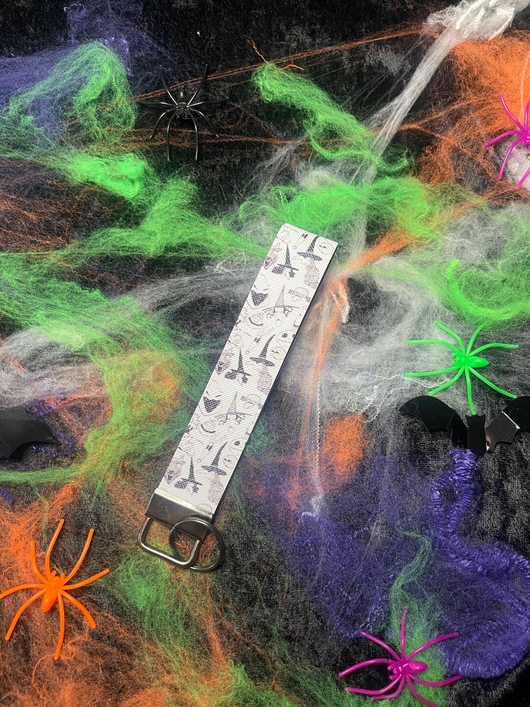 Spider NBC Glitter Faux Leather Keychain | Spooky, Alt, Emo, Witchy ...