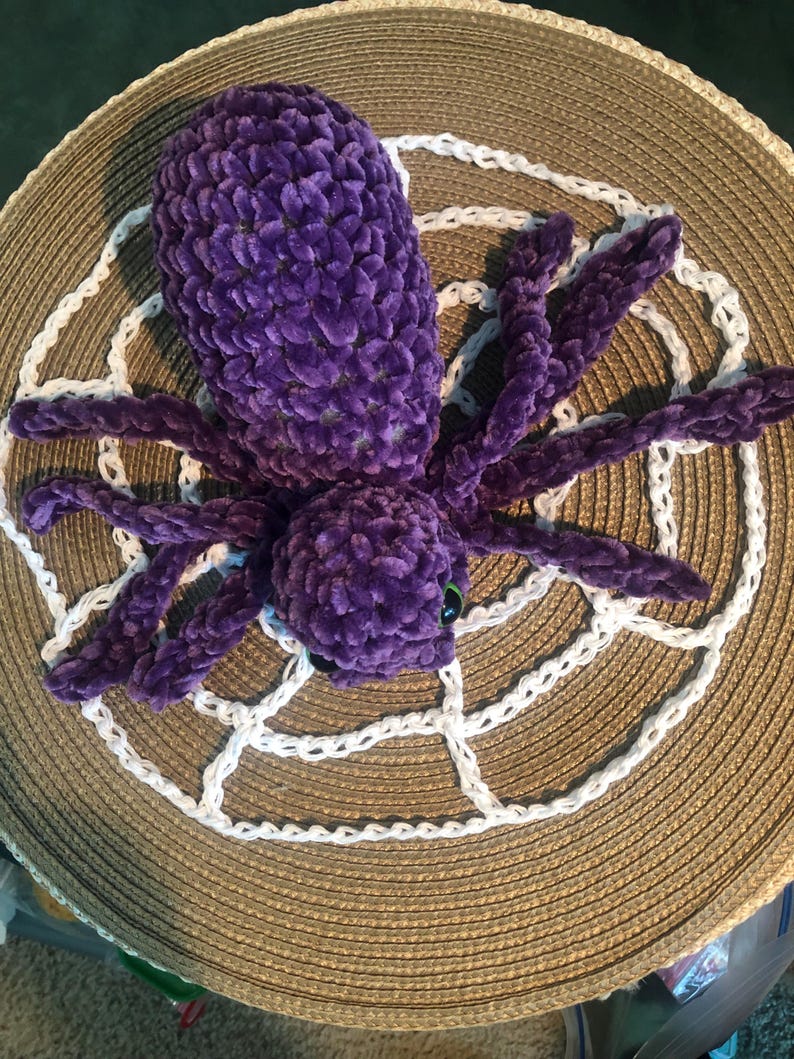 Purple Spider Plushie- Handmade- Crochet - - Etsy