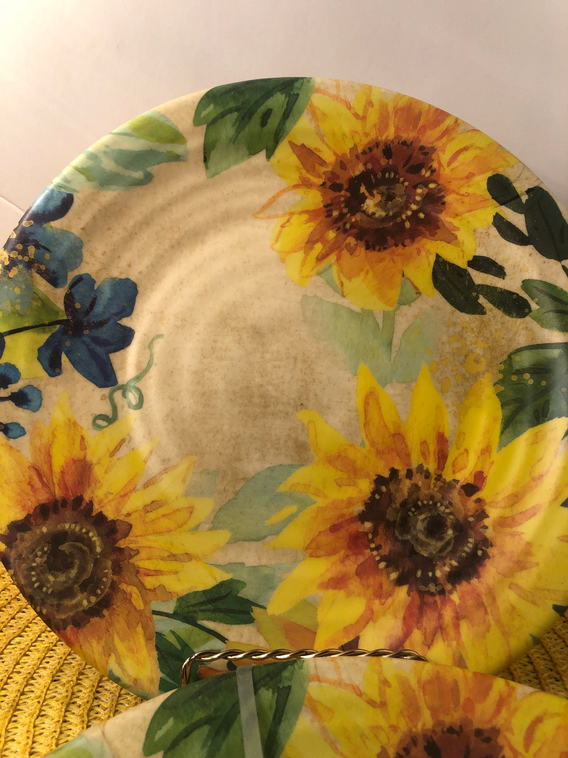 Sunflower Melamine Dinner Plates set of 4 Only Ship in U.S.A. - Etsy