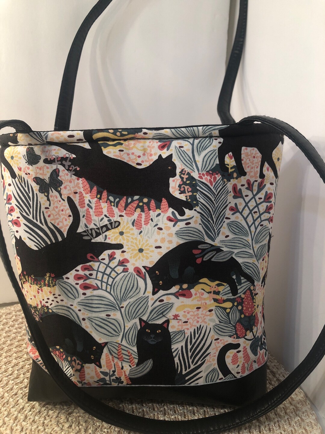 Cats Shoulder Vinyl Strap Handbag Purse- Handmade by Me- Cut and Design ...